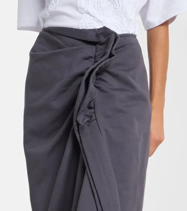 Dries Van Noten Cotton Midi Skirt - Grey