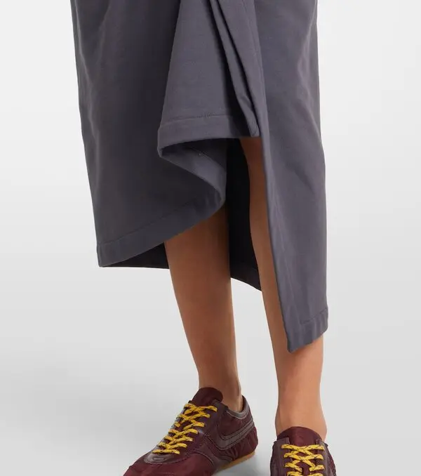 Dries Van Noten Cotton Midi Skirt - Grey