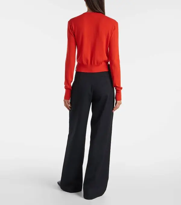 Calvin Klein Scarlet Wool Cardigan - Red