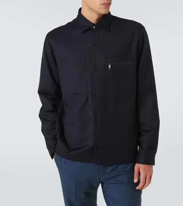 Zegna Wool Overshirt - Blue