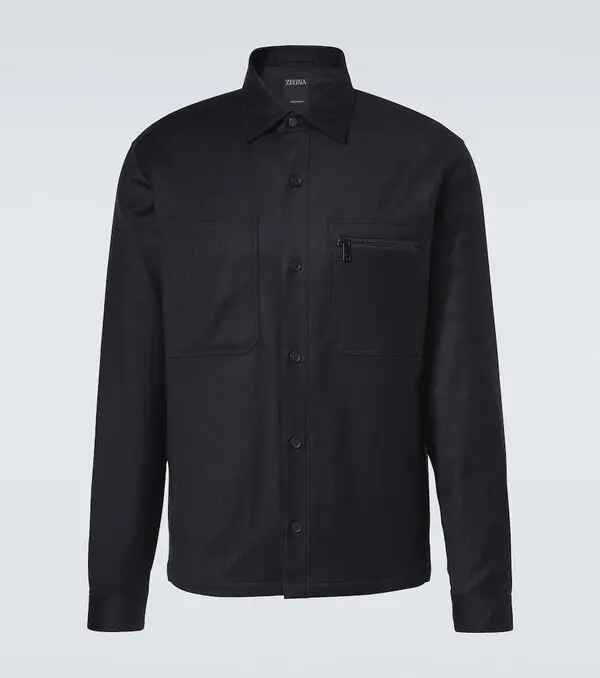 Zegna Wool Overshirt - Blue