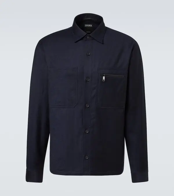 Zegna Wool Overshirt - Blue