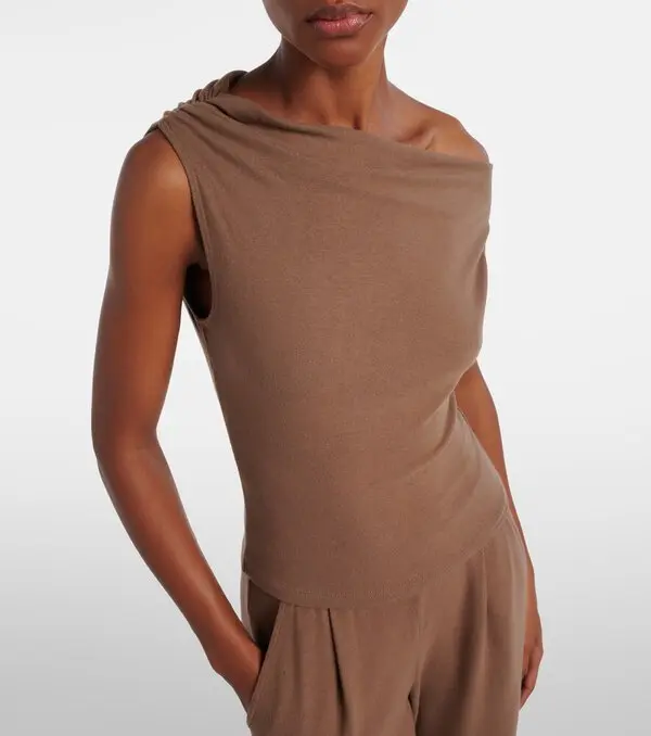 LESET Lauren Asymmetric Jersey Top