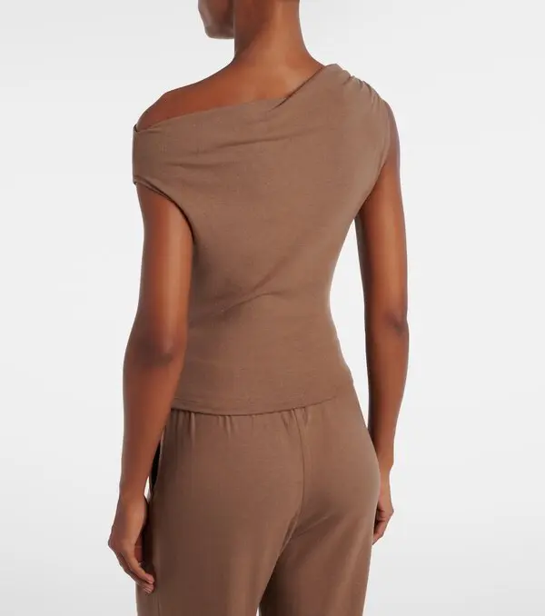 LESET Lauren Asymmetric Jersey Top