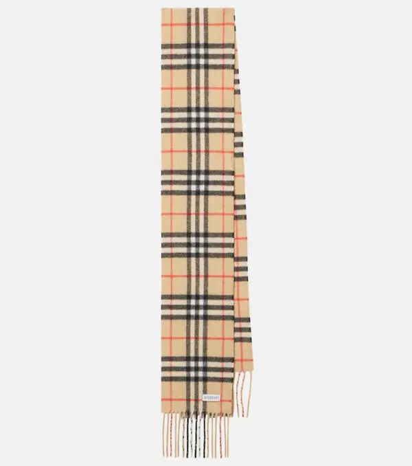 Burberry Check Cashmere Scarf - Beige