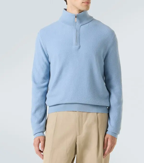 Zegna Cashmere Mockneck Sweater - Blue