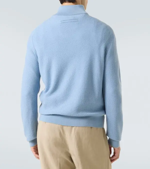 Zegna Cashmere Mockneck Sweater - Blue