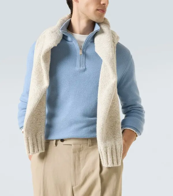 Zegna Cashmere Mockneck Sweater - Blue