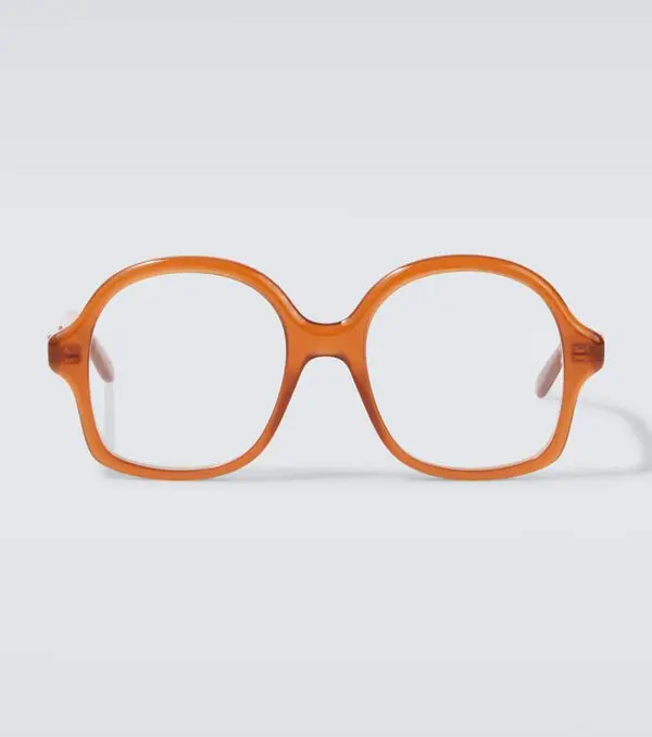 Loewe Slim Round Frame Glasses - Brown