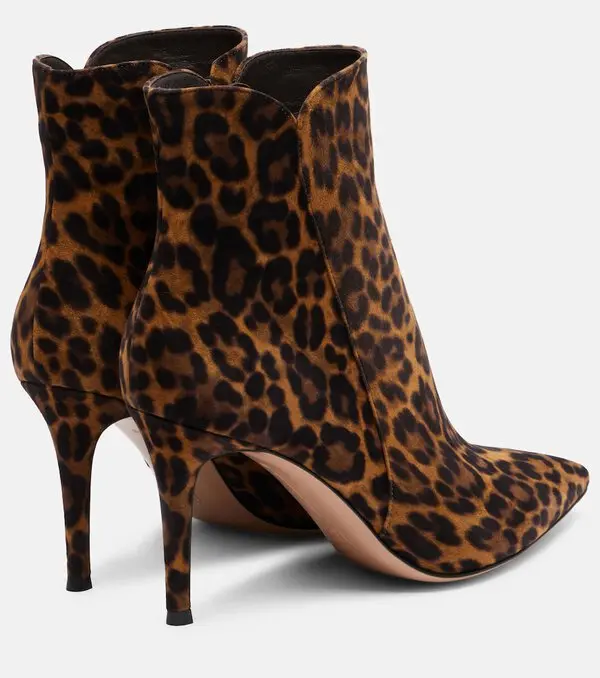 GIANVITO ROSSI Levy 85 Leopard-print Ankle Boots - Brown