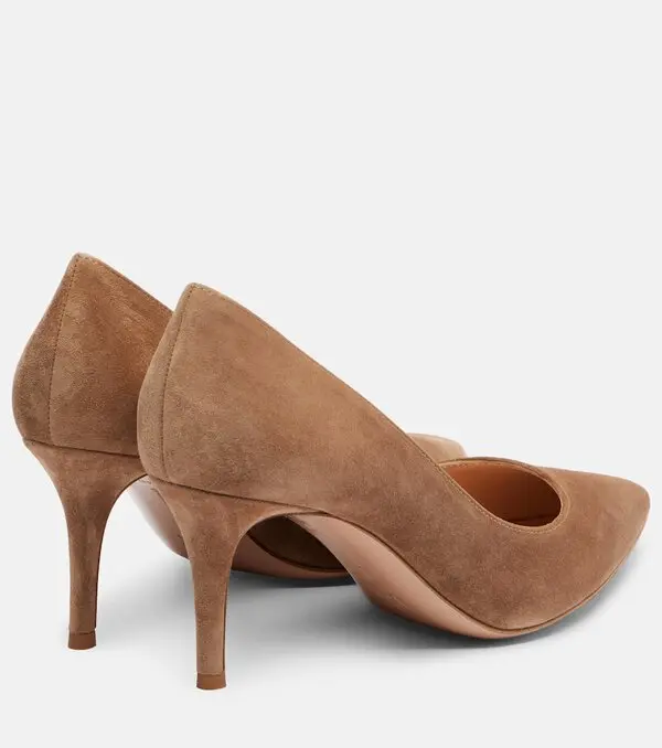 GIANVITO ROSSI 70 Suede Pumps - Beige