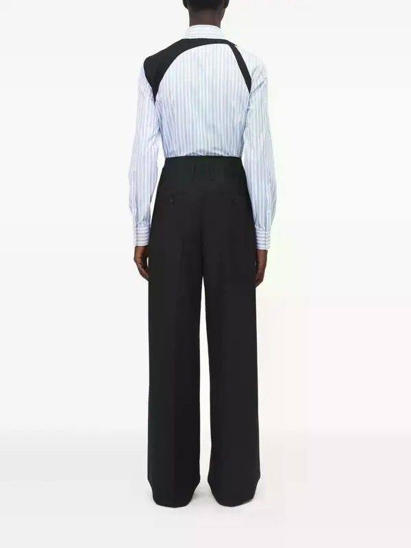 Alexander McQueen Pleated Wide Leg Pants - Black