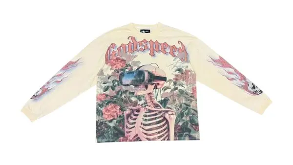 GODSPEED Vision Flowers Vvs Long Sleeve T-shirt - Bone