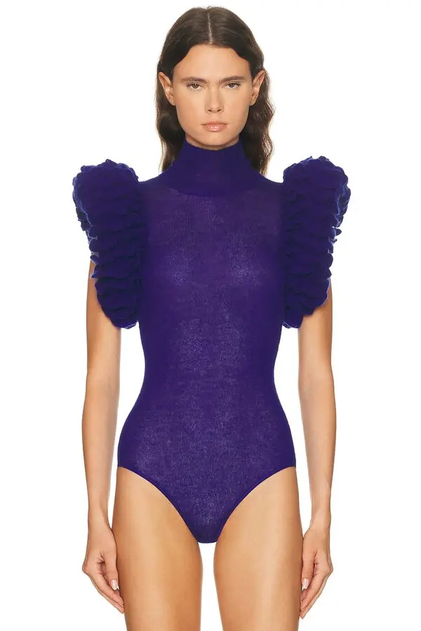 Alaïa Padded Bodysuit - Bleu Indigo