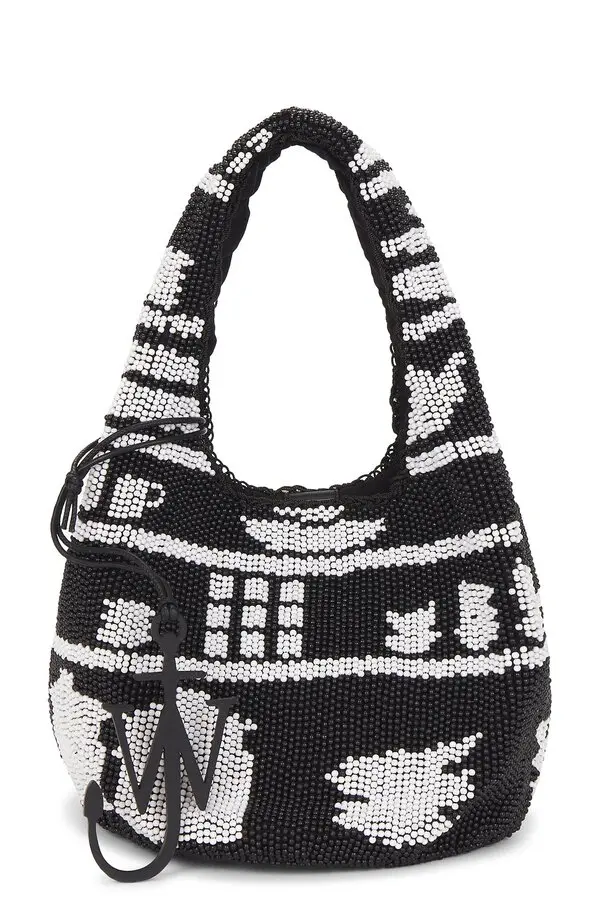JW Anderson Mini Beaded Shopper - Black & White