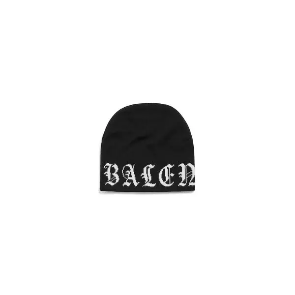 Balenciaga All-around Blackletter Beanie - Black