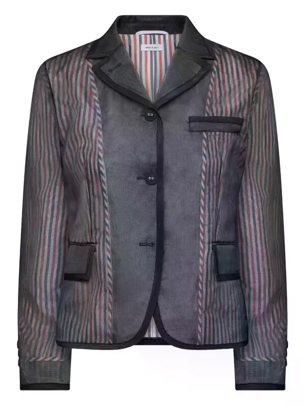 Thom Browne Striped Organza Blazer