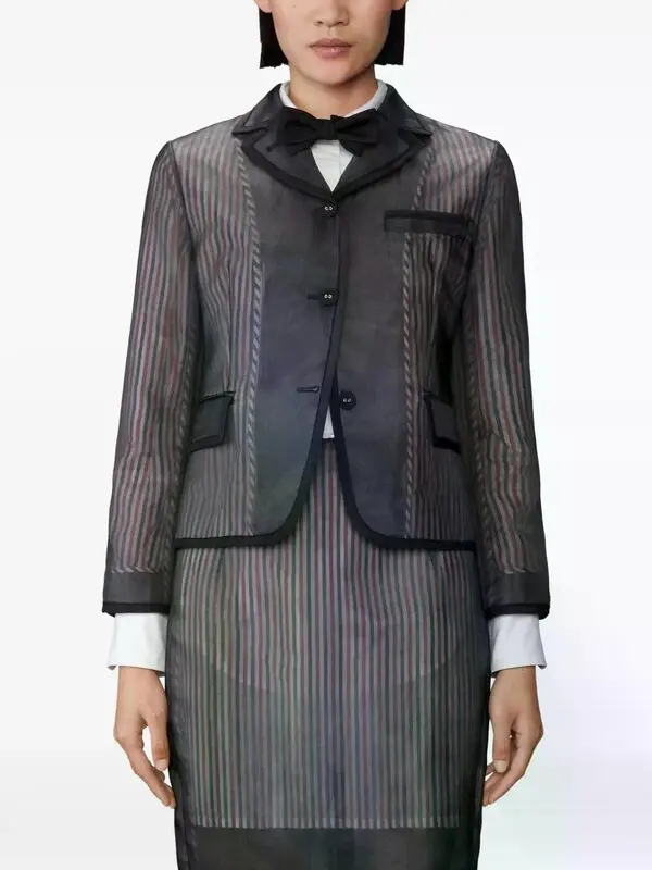 Thom Browne Striped Organza Blazer