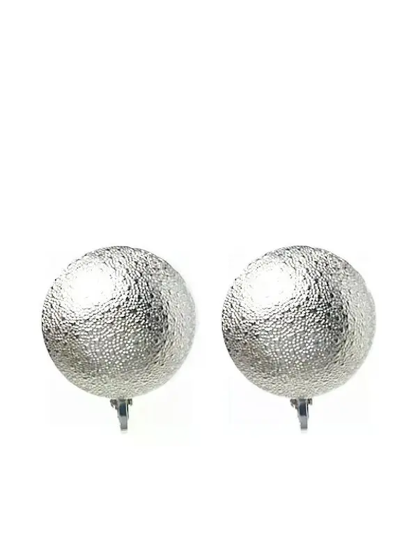 Peserico Textured Dome Clip-on Earrings - Silver