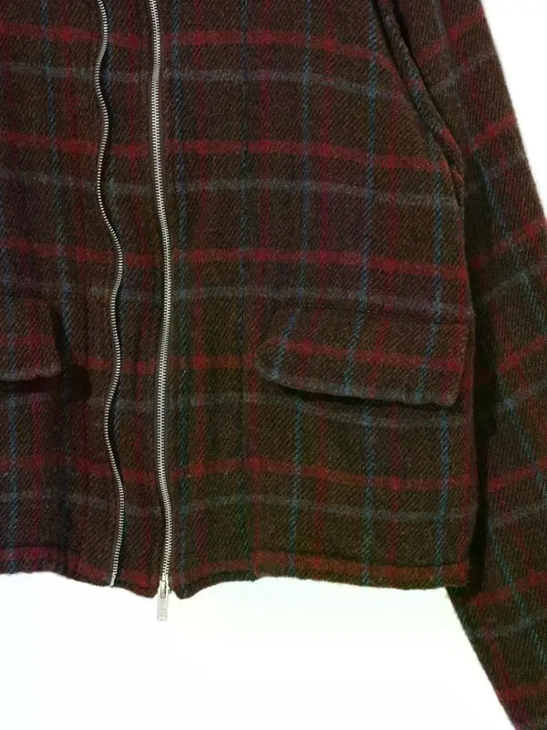Undercover Checked Zip-up Jacket - Brown