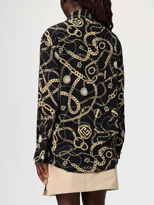 Balmain Chain Print Shirt - Black