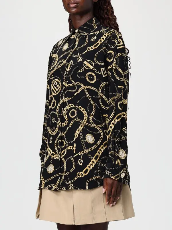 Balmain Chain Print Shirt - Black
