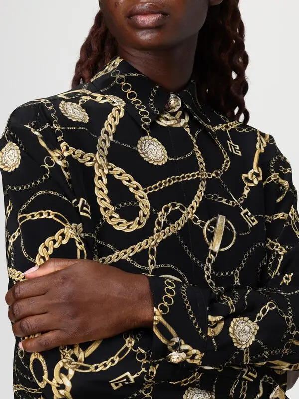 Balmain Chain Print Shirt - Black