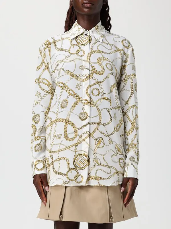 Balmain Chain Print Shirt - White
