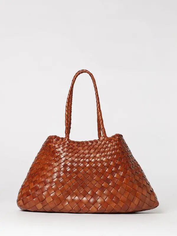 Dragon Diffusion Woven Leather Shoulder Bag - Camel