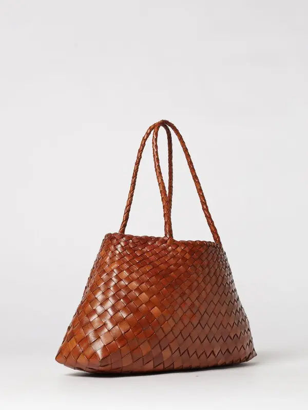 Dragon Diffusion Woven Leather Shoulder Bag - Camel