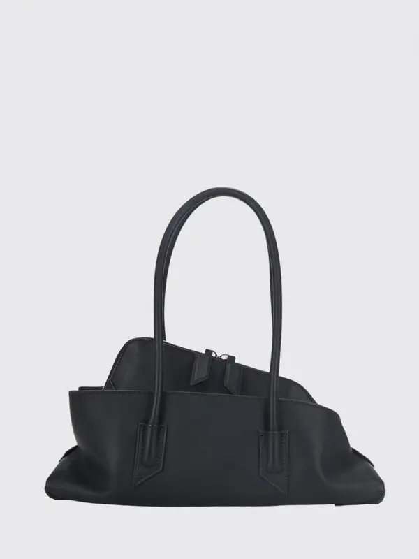 Attico La Passeggiata Small Leather Shoulder Bag - Black
