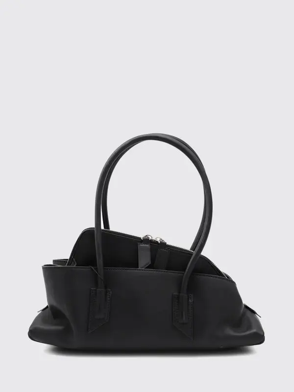 Attico La Passeggiata Small Leather Shoulder Bag - Black