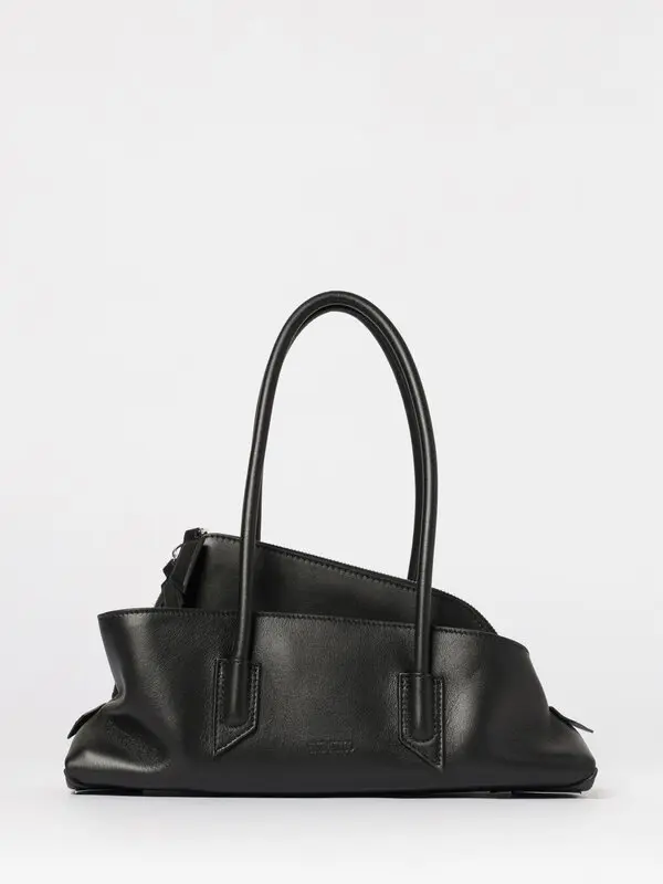Attico La Passeggiata Small Leather Shoulder Bag - Black