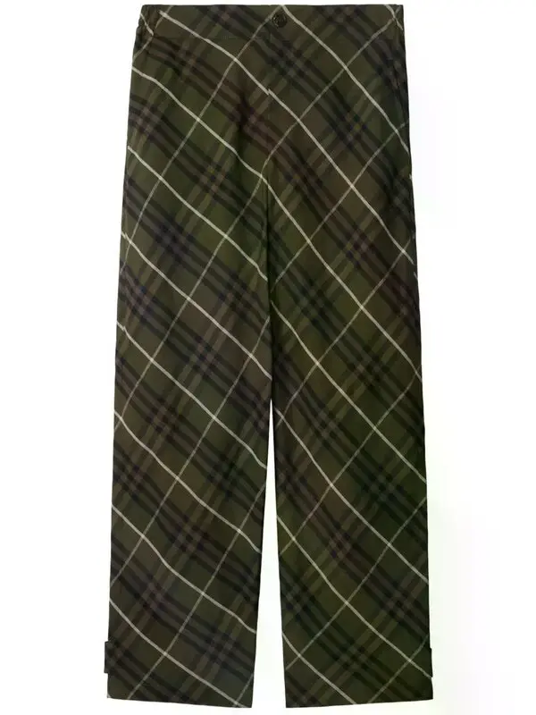 Burberry Check-pattern Linen Tailored Trousers
