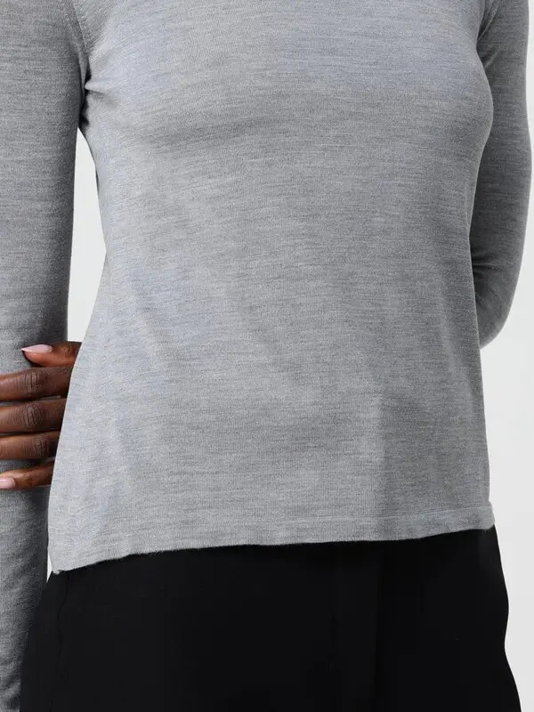 Max Mara Ribbed Mock Neck Long Sleeve Top