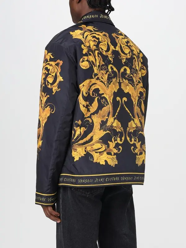 Versace Quilted Jacket With Baroque Print