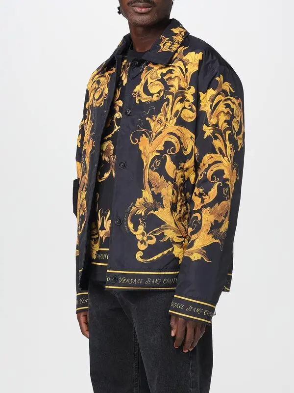 Versace Quilted Jacket With Baroque Print