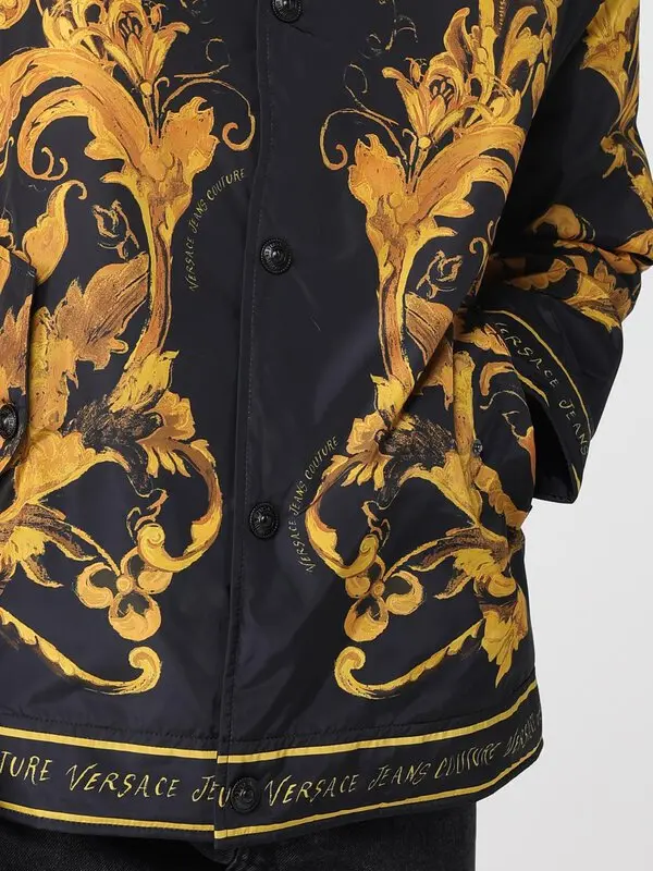 Versace Quilted Jacket With Baroque Print