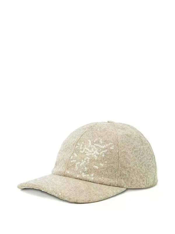 Peserico Sequin-embellished Baseball Cap - Neutrals