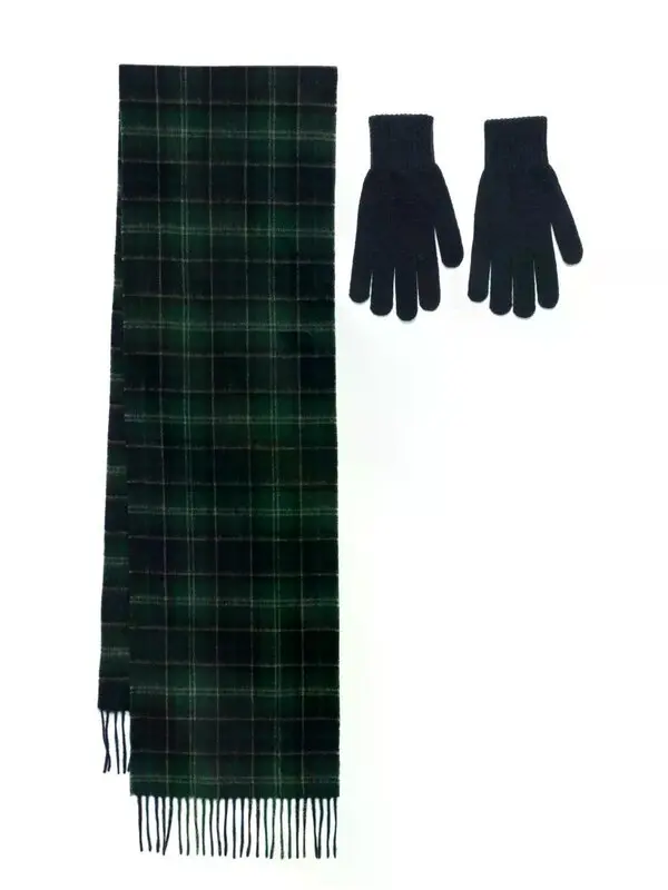 Barbour Tartan Scarf And Gloves Set