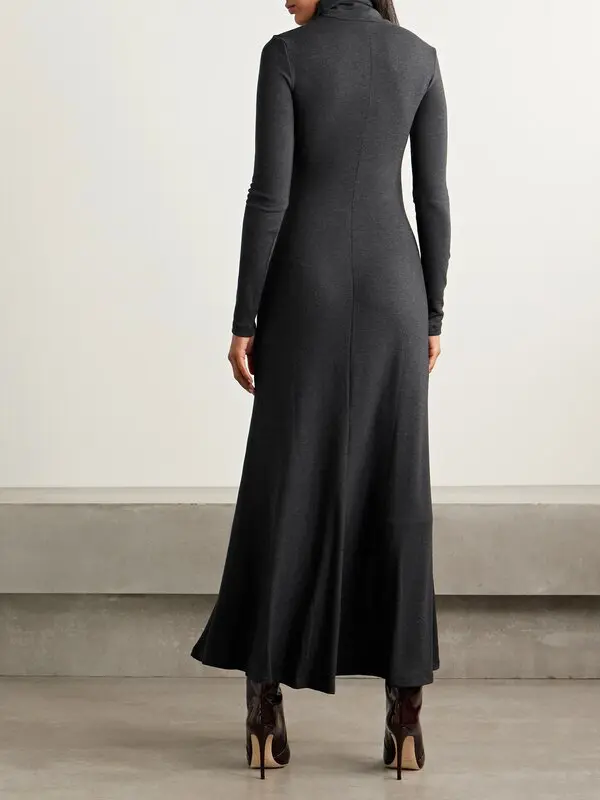Staud Vanya Modal-Blend Jersey Turtleneck Maxi Dress - Dark Gray - 40% Off  | Editorialist
