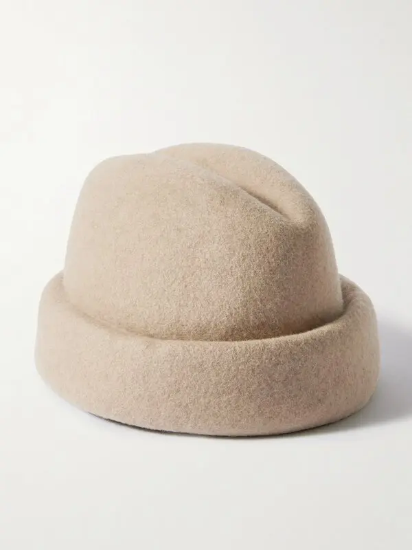 GIGI BURRIS MILLINERY Sharina Wool-felt Beret - Neutrals