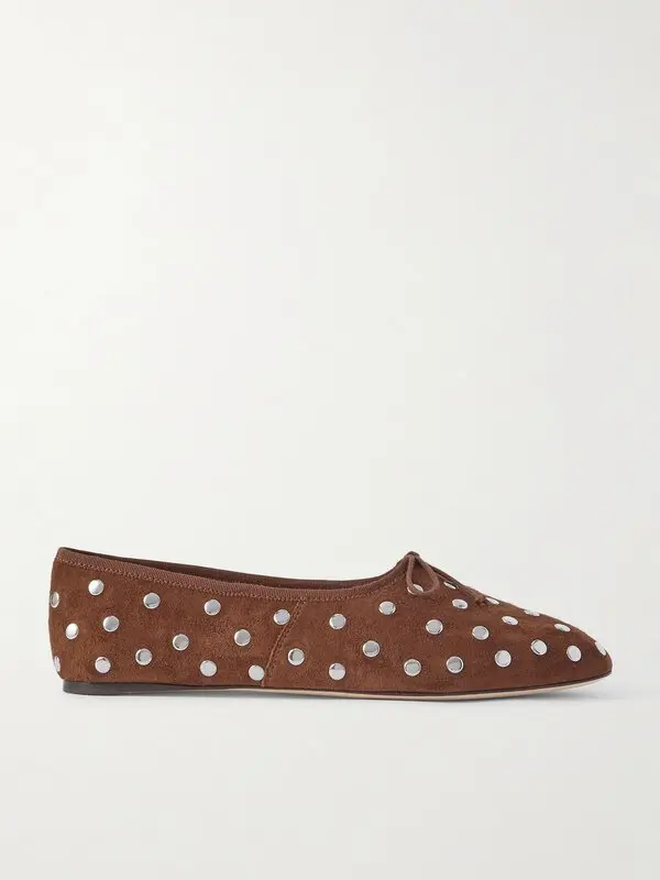 LOEFFLER RANDALL Landon Studded Ballet Flats - Brown
