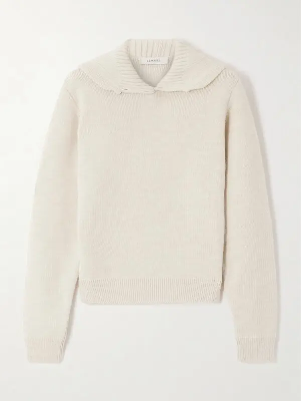 LEMAIRE Knitted Hoodie - Neutrals