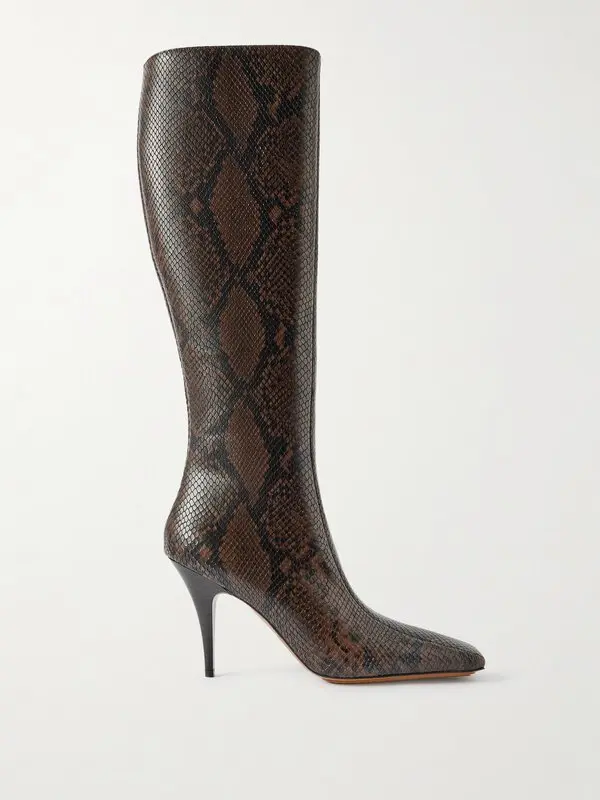 Stella McCartney Vegan Snake-effect Knee High Boots - Animal Print