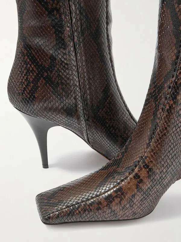 Stella McCartney Vegan Snake-effect Knee High Boots - Animal Print