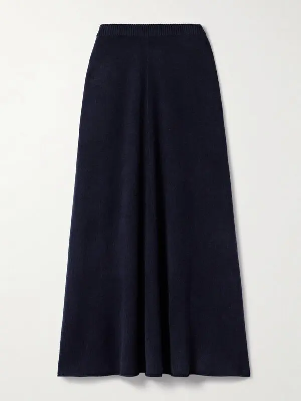 THE ELDER STATESMAN Cashmere Maxi Skirt - Blue