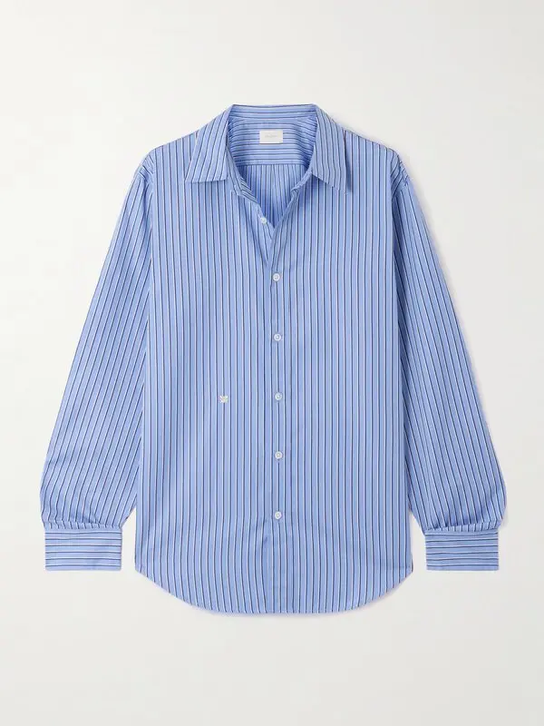 Aimé Leon Dore Striped Cotton-poplin Shirt - Blue