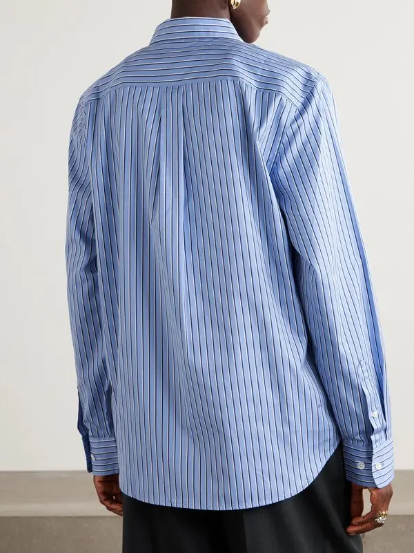 Aimé Leon Dore Striped Cotton-poplin Shirt - Blue