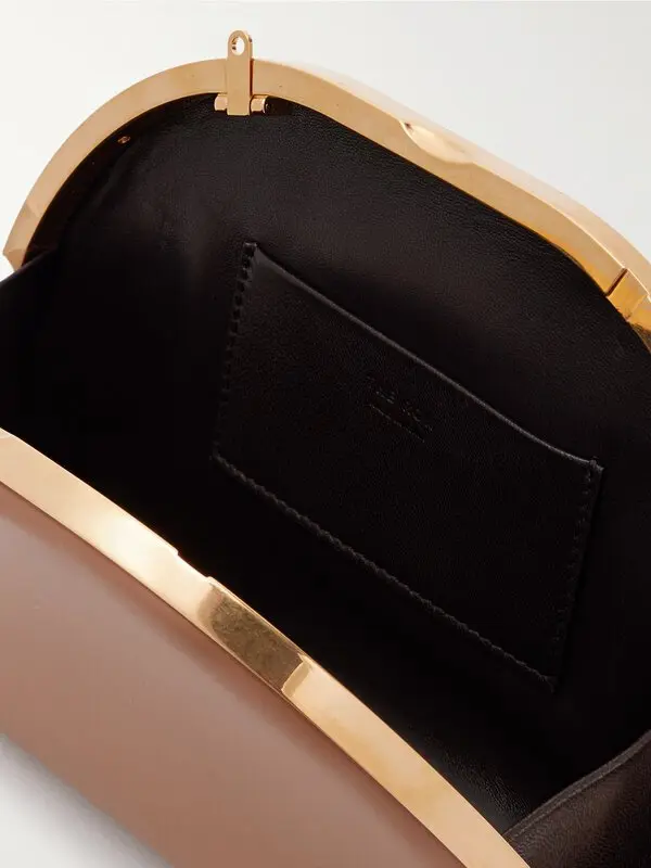 THE ROW Sylvia Leather Clutch - Brown